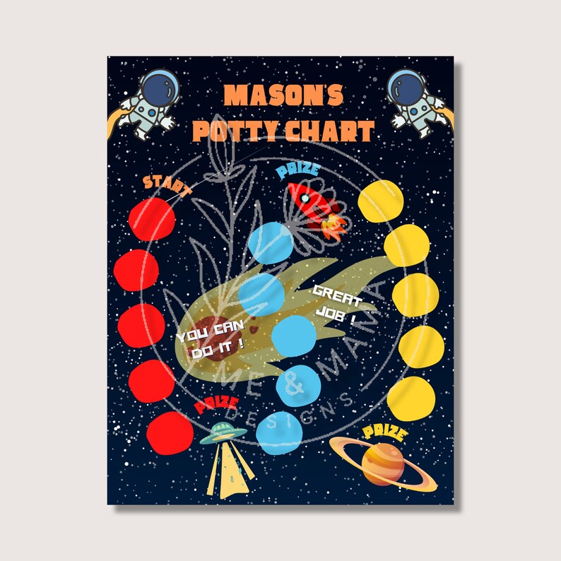 Space Potty Training Reward Chart for Kids - Etsy