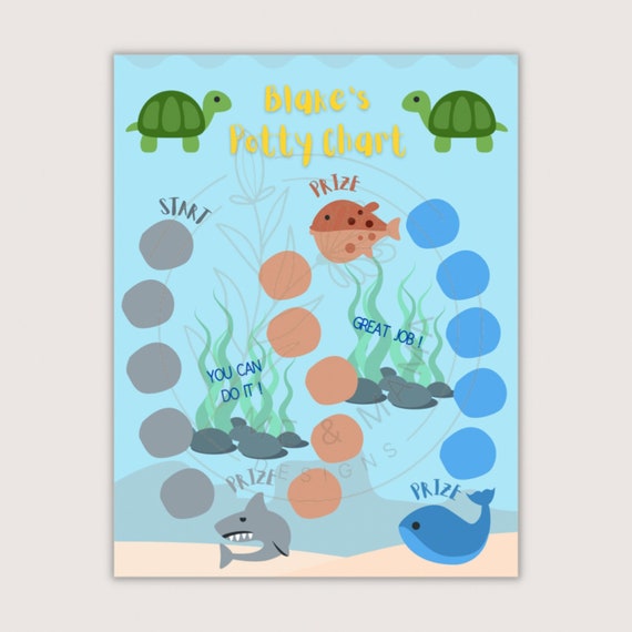 Sea Life Potty Training Reward Chart | Etsy