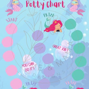 Mermaid Potty Training Reward Chart for Kids - Etsy