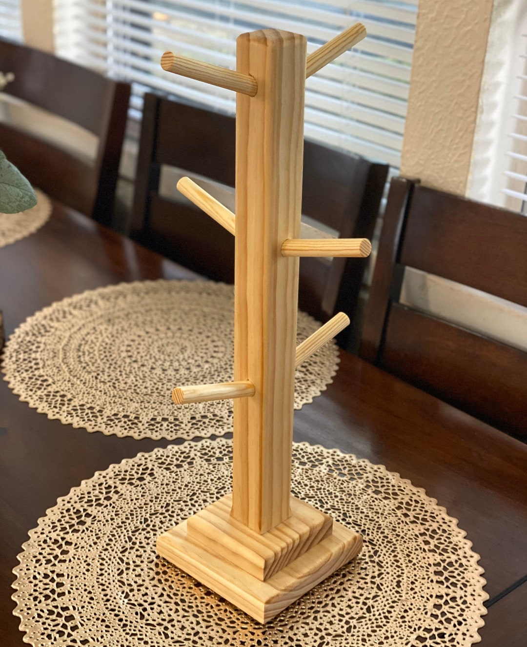 Coffee Mug Tree, Coffee Mug Holder, Wood Coffee Mug Holder, Mug Stand ...