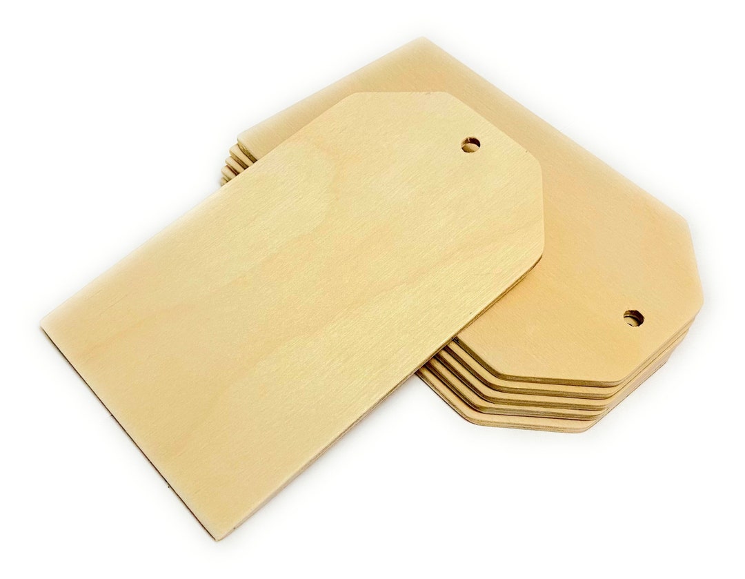3" X 5" Blank Wood Tag (six), Wood Gift Tag, Wooden Tag, Unpainted Tag ...