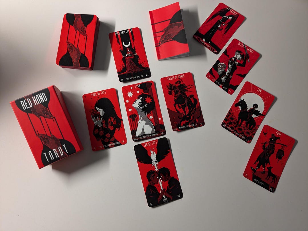 Red Hand Tarot Deck - 1st Edition With Rigid Box and Guide Booklet - Etsy
