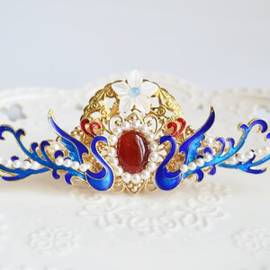 Gold Cloisonne Phoenix Hair Tiara Chinese Wedding Bridal Jewelry - Etsy