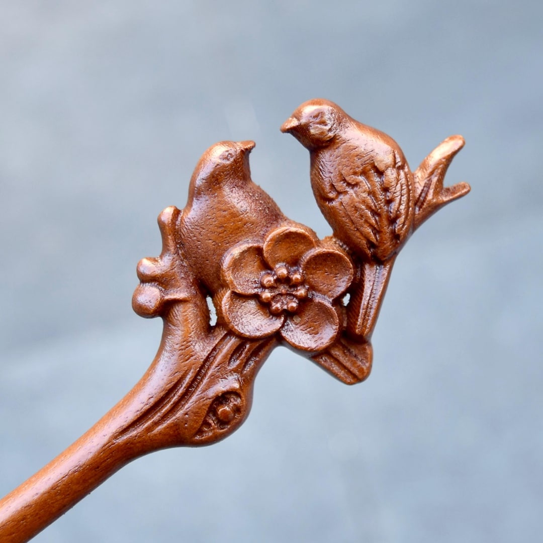 Magpie Plum Blossom Wood Hair Stick - Chinese Hairpin 喜上眉梢 - Etsy