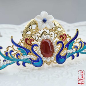 Gold Cloisonne Phoenix Hair Tiara Chinese Wedding Bridal Jewelry - Etsy