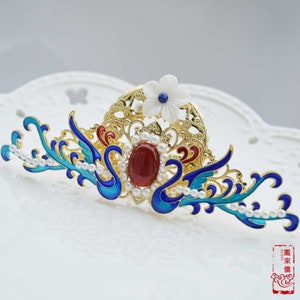 Gold Cloisonne Phoenix Hair Tiara Chinese Wedding Bridal Jewelry - Etsy