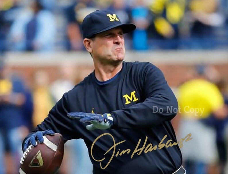 Jim Harbaugh Signed Photo 8X10 Rp Autographed Picture Michigan ...