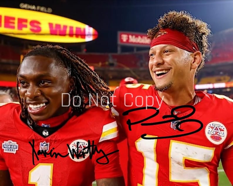 Patrick Mahomes Xavier Worthy Signed Photo 8X10 Rp Autographed Picture ...