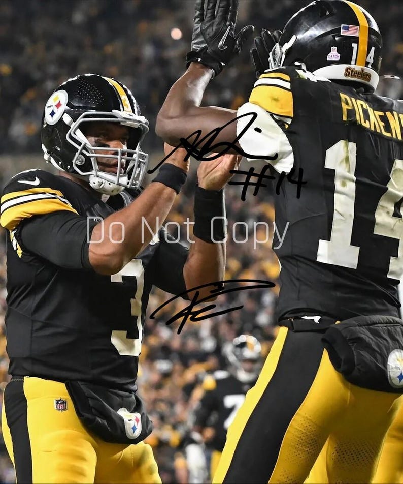 Russell Wilson George Pickens Signed Photo 8X10 Autographed Picture ...