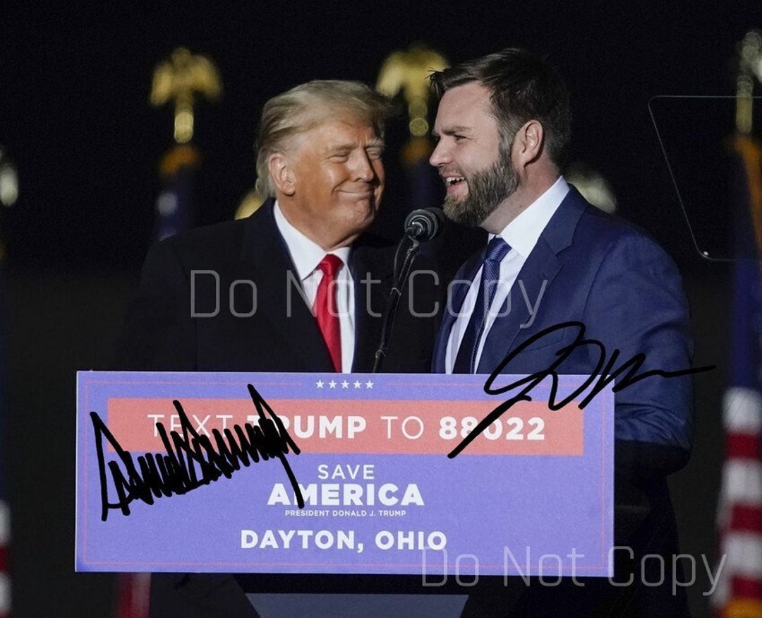 JD Vance Donald Trump Signed Photo 8X10 Rp Autographed Picture ...