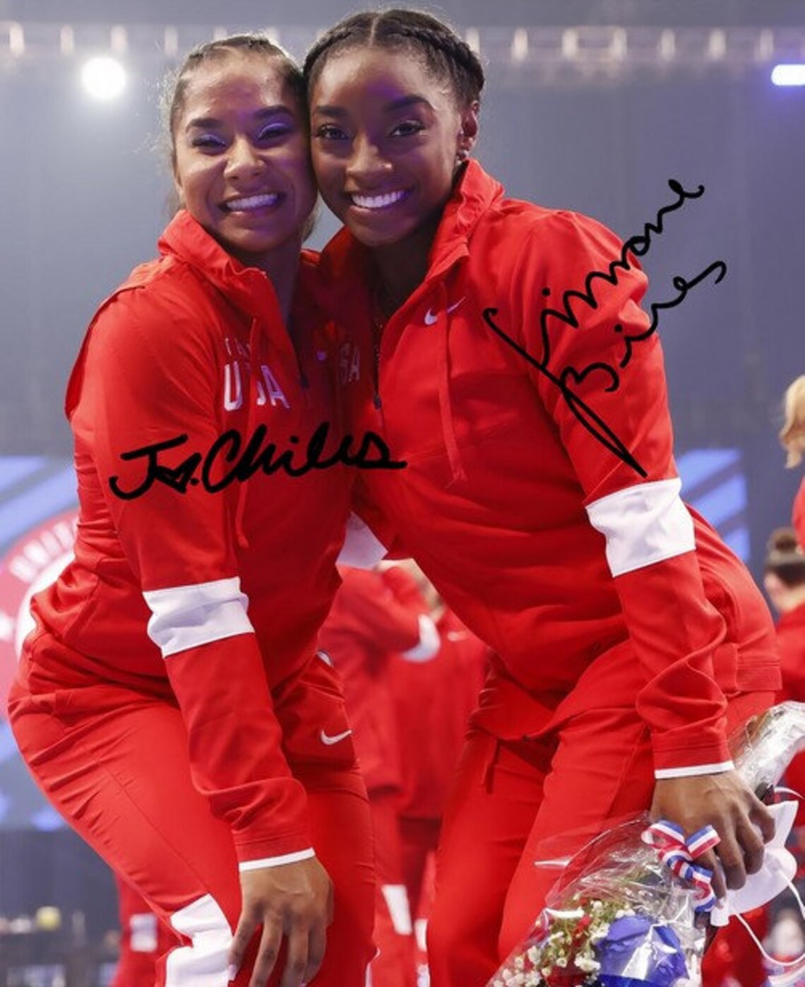 Simone Biles & Jordan Chiles Signed Photo 8X10 Rp Autographed USA ...