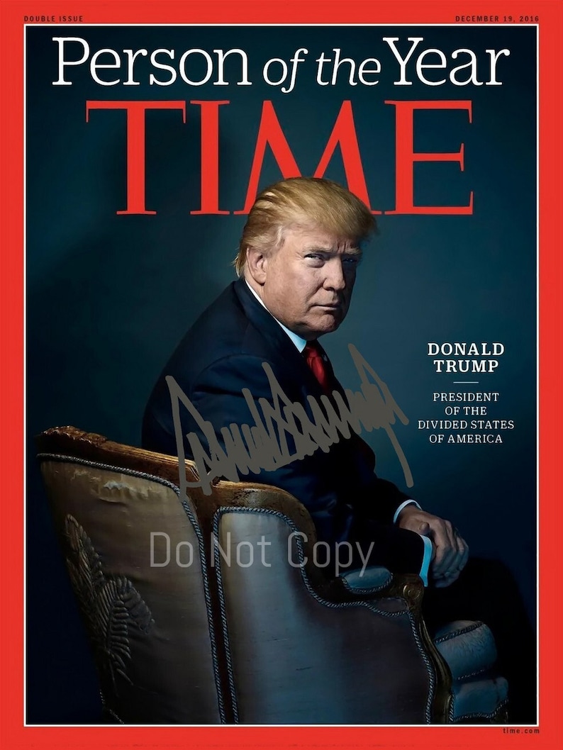 Donald Trump Signed Photo 8.5x11 Rp Autographed Time Magazine Picture ...