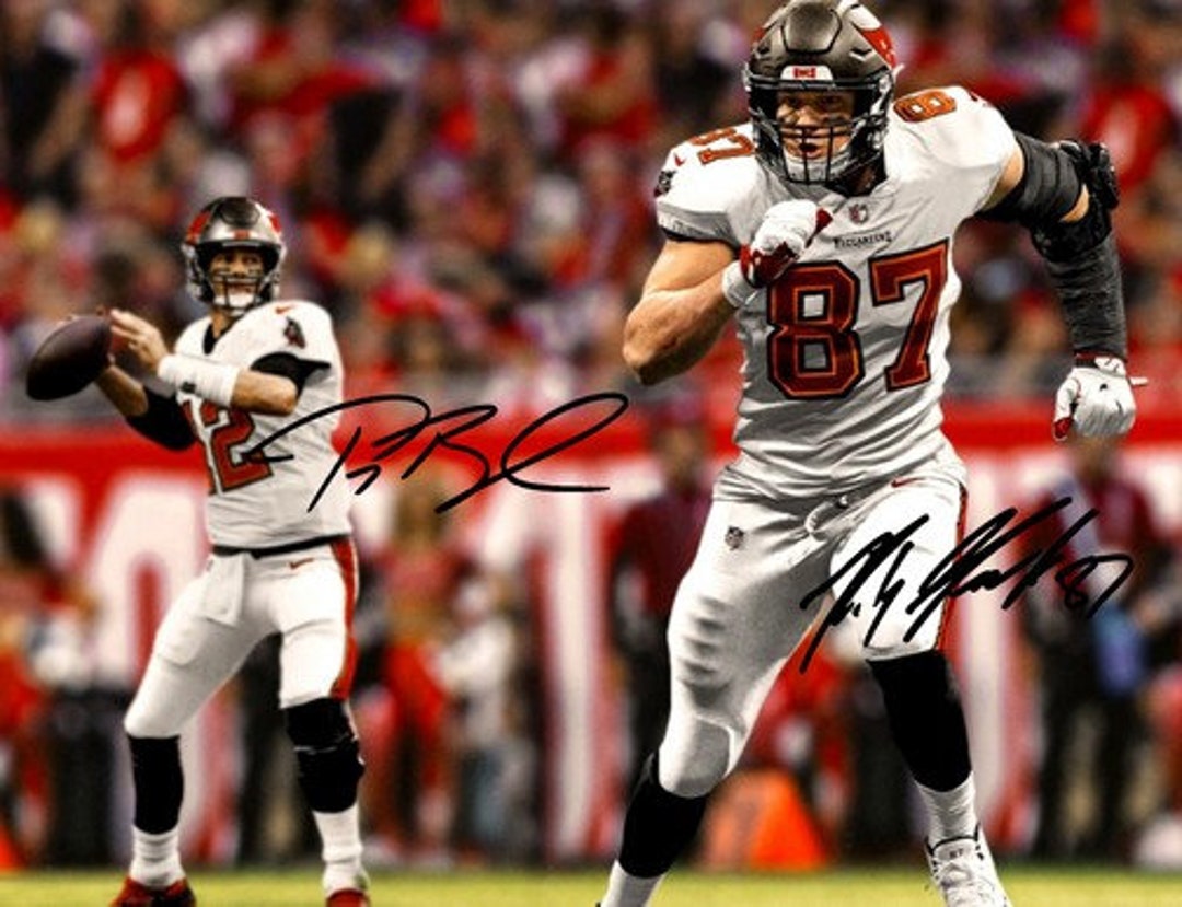 Tom Brady Rob Gronkowski Signed Photo 8x10 Rp Autographed Super Bowl - Etsy