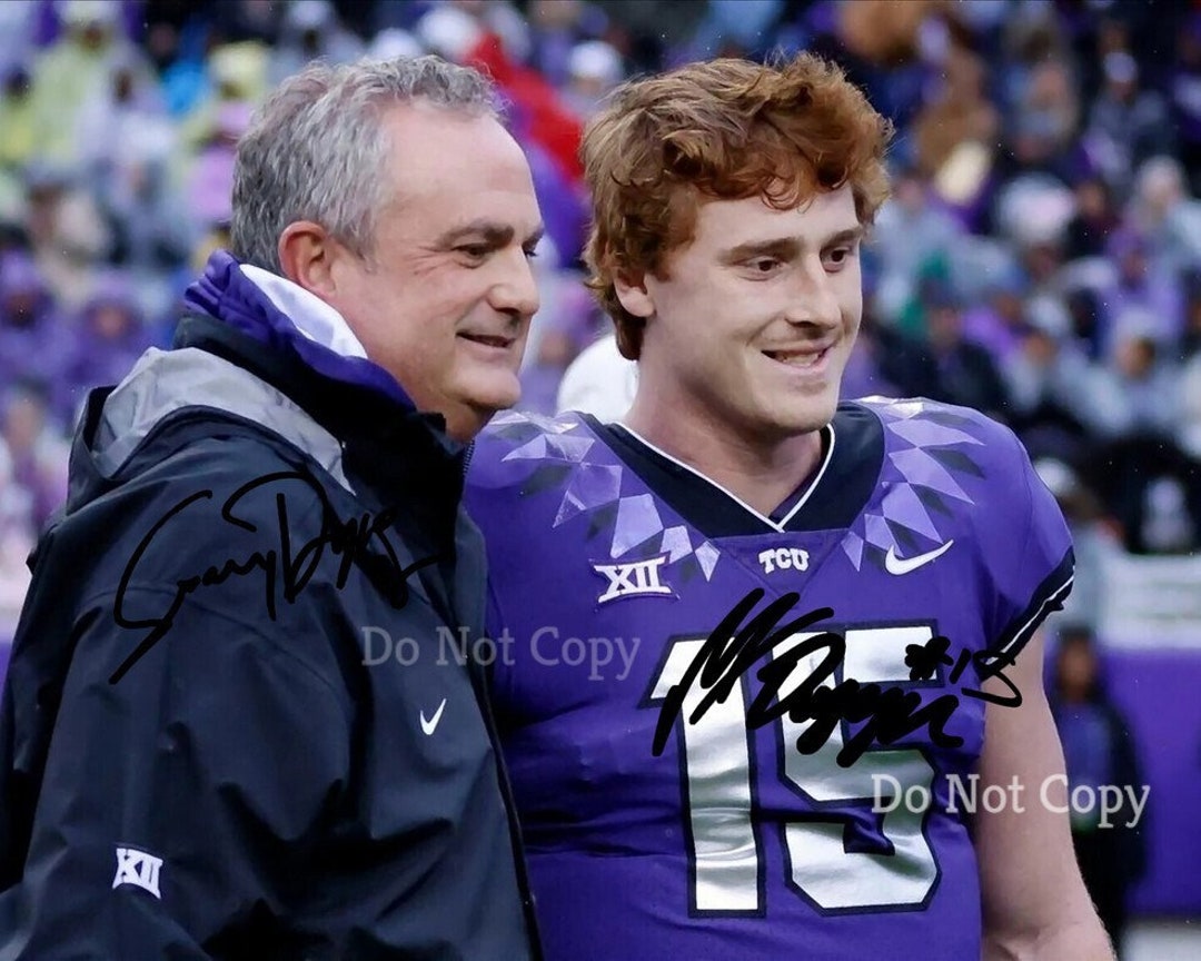 Coach Sonny Dykes & Max Duggan Signed Photo 8X10 Rp Autographed Picture ...