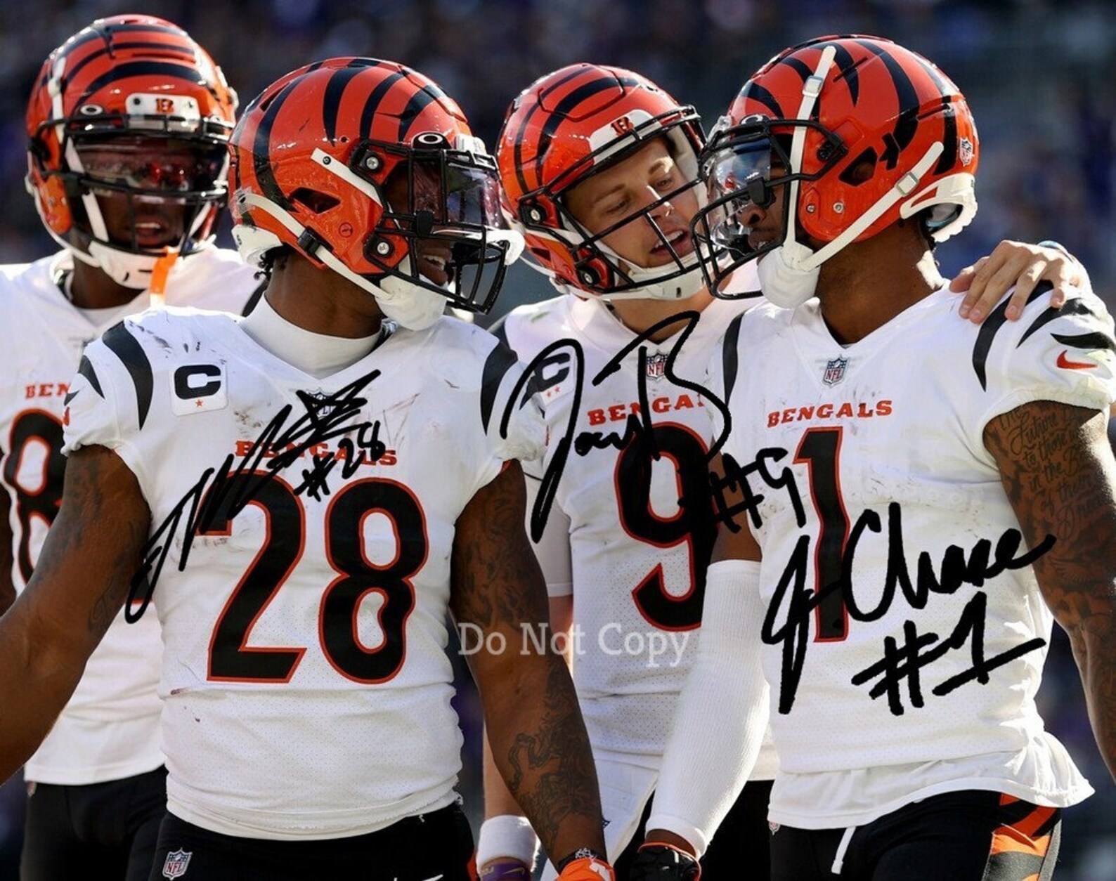 Joe Burrow Joe Mixon & Ja'marr Chase Signed Photo 8X10 Rp Autographed ...