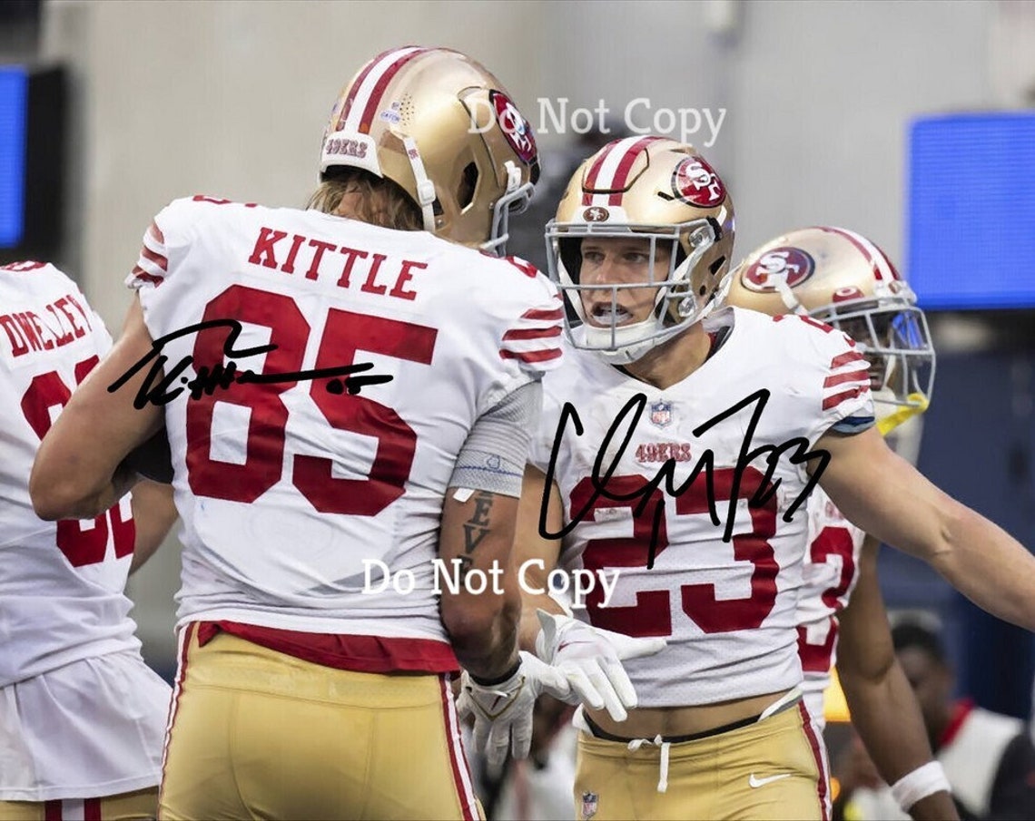 Christian Mccaffrey & George Kittle Signed Photo 8X10 Rp Autographed ...