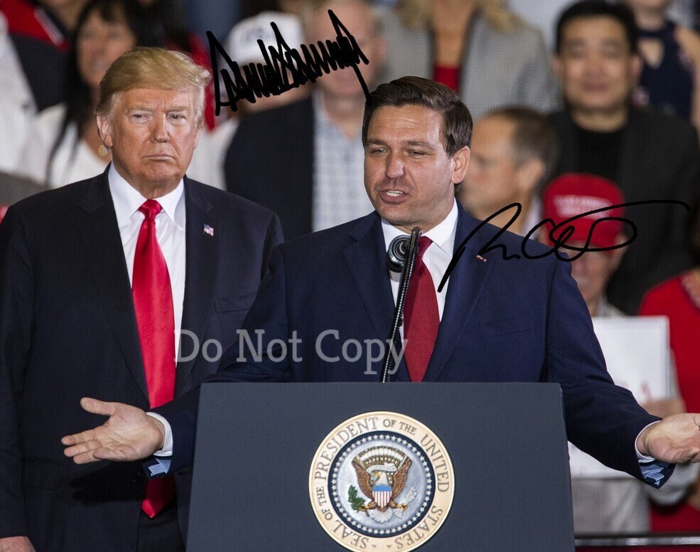 Ron Desantis & Donald Trump Signed Photo 8X10 Rp Autographed Picture ...