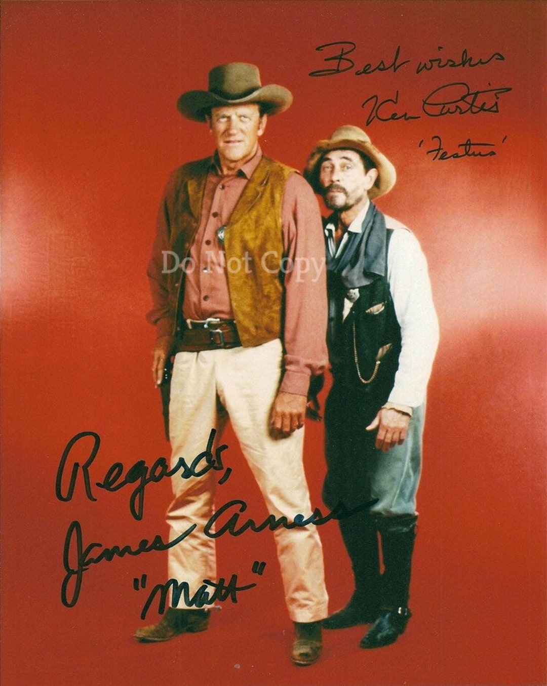 Jim Arness & Ken Curtis Signed Photo 8X10 Rp Autographed Picture James ...