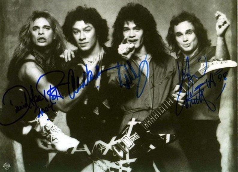 Van Halen Full Band Signed Photo 8X10 rp Autographed Eddie | Etsy