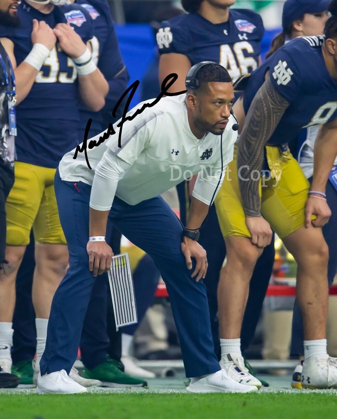 Marcus Freeman Signed Photo 8x10 Rp Autographed Picture Notre Dame ...