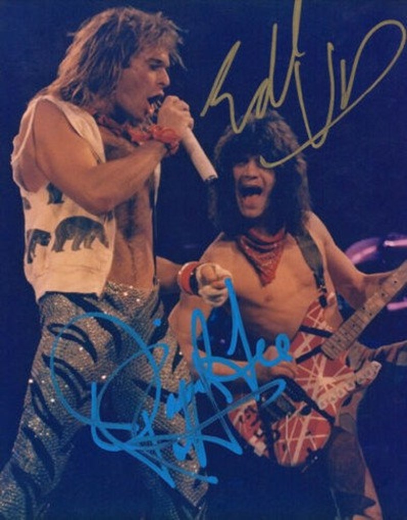 Eddie Van Halen & David Lee Roth Signed Photo 8X10 Rp Autographed ...