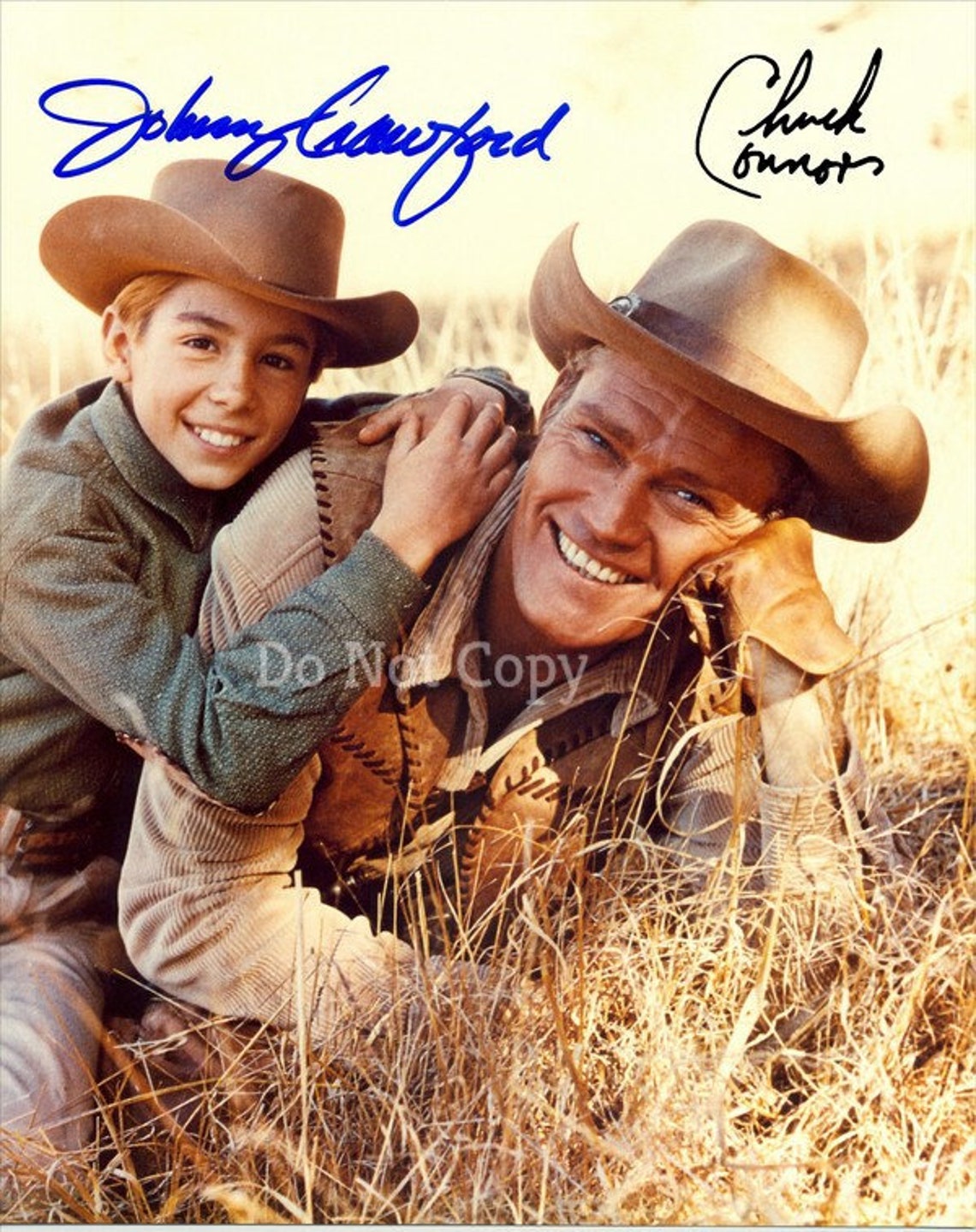 Chuck Connors & Johnny Crawford Signed Photo 8X10 Rp Autographed the ...