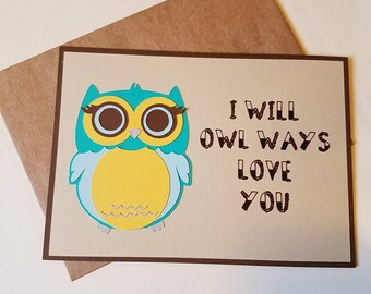 Owl pun card | Etsy