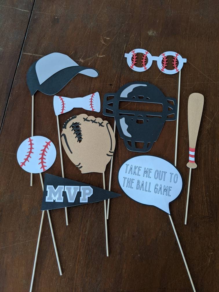 Baseball Photo Booth Props 9 Piece Set Baseball Party - Etsy