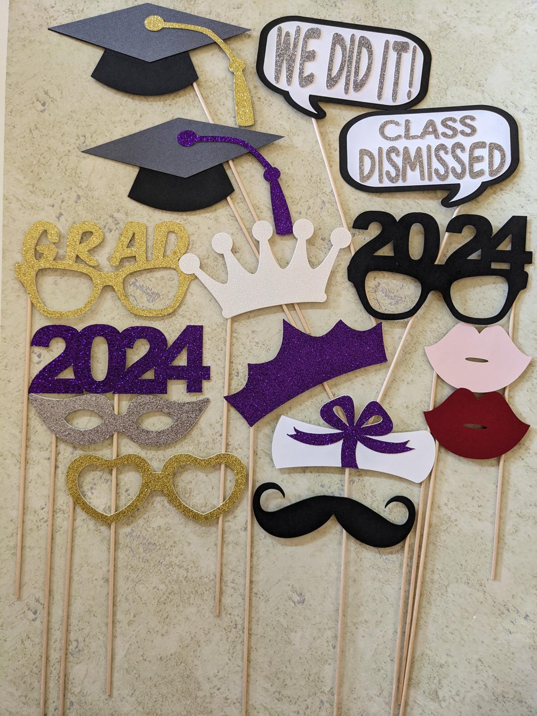 Customized Photo Booth Props - Graduation Props - 15 Piece Set ...
