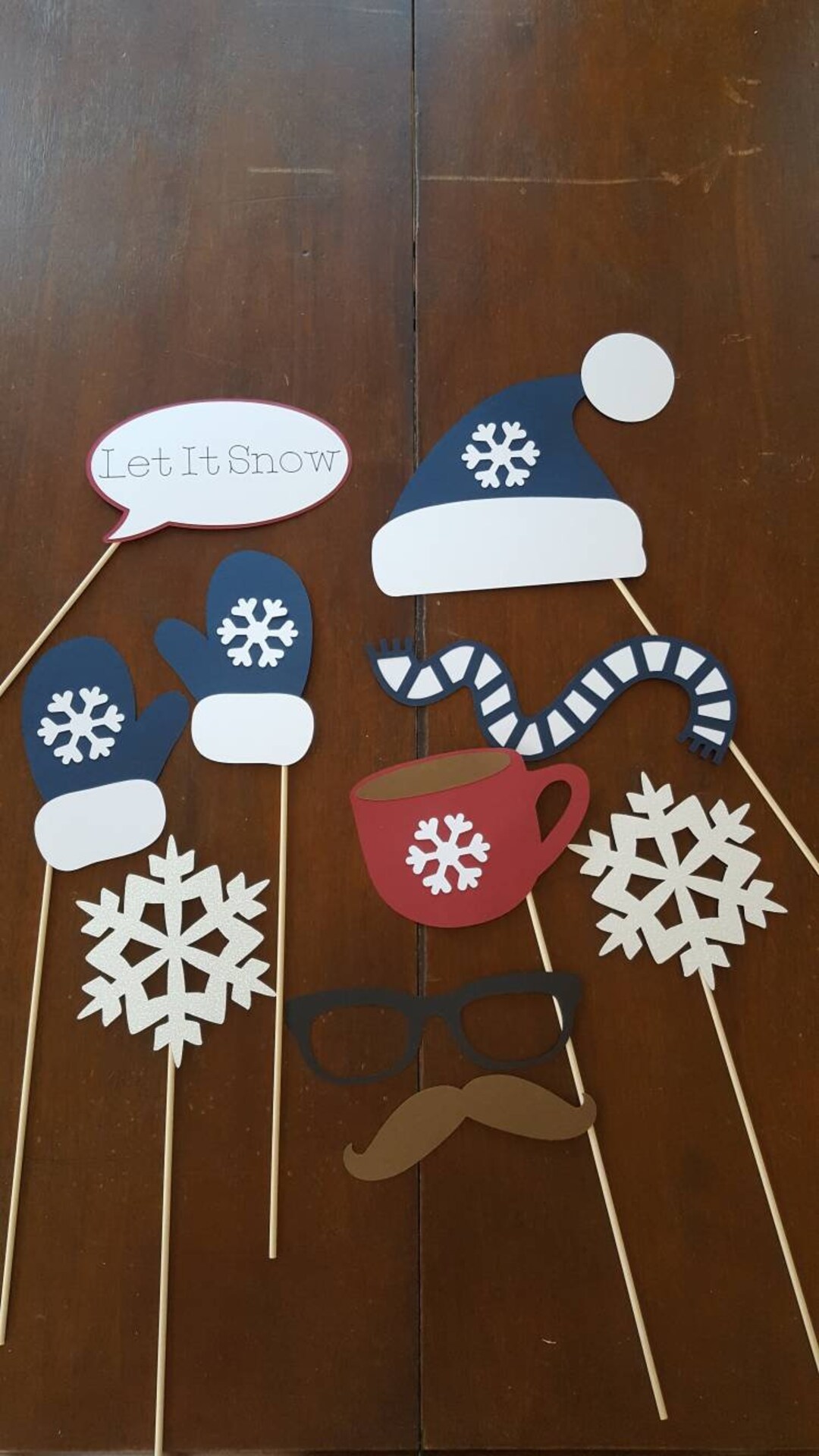 Winter Photo Booth Props - 10 Piece Set - Snow Photo Booth Set ...