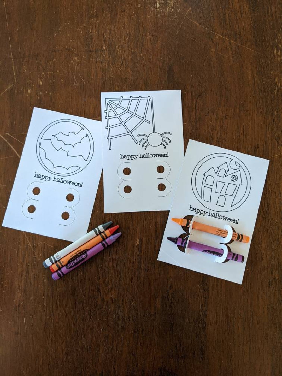 Classroom Halloween Coloring Cards - Kids Halloween Cards - Candy-less ...