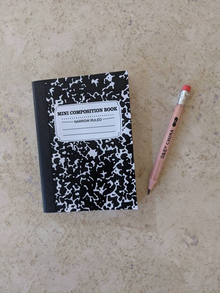 Mini Notebook With Cloth Cover & Pencil Composition Notebook - Etsy
