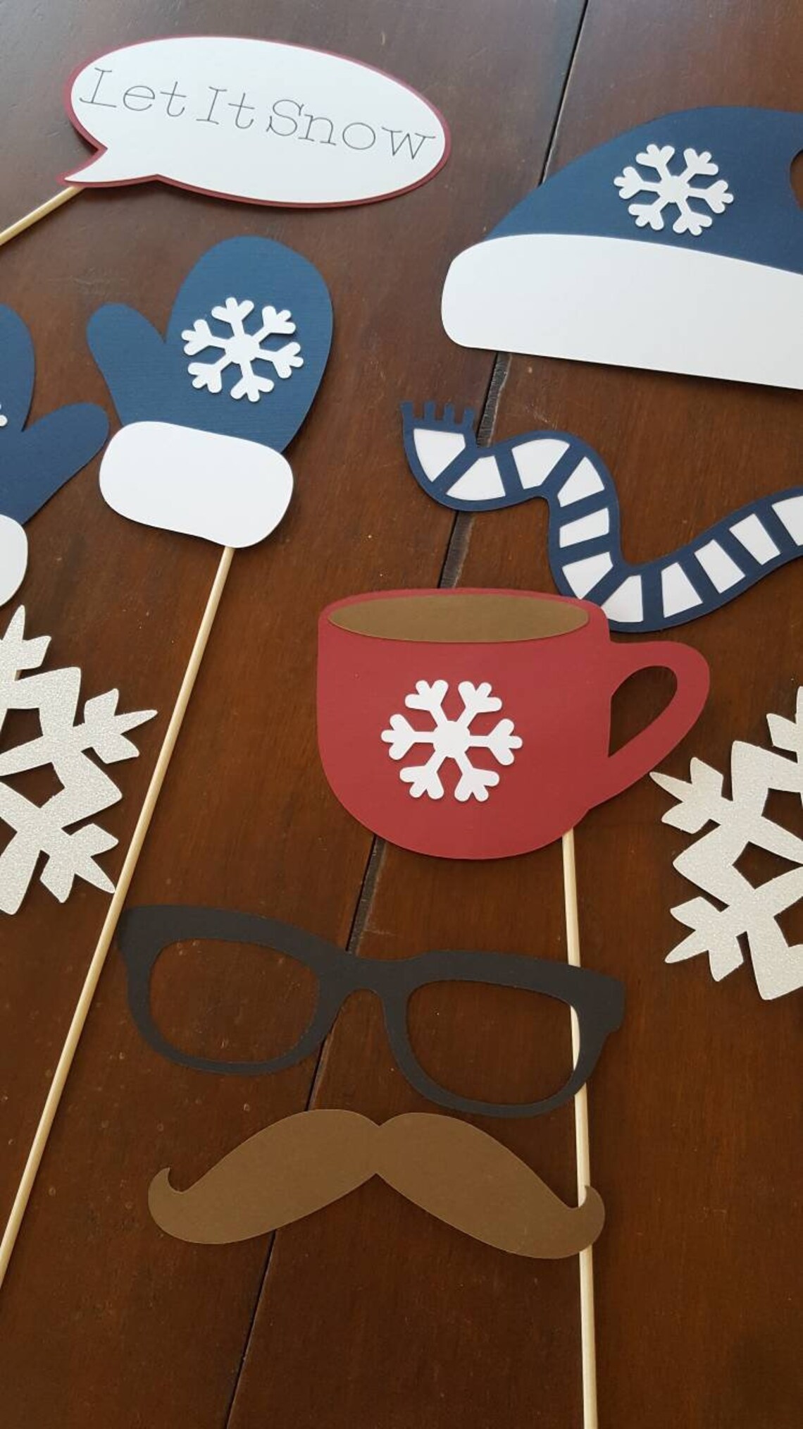Winter Photo Booth Props 10 Piece Set Snow Photo Booth Set | Etsy