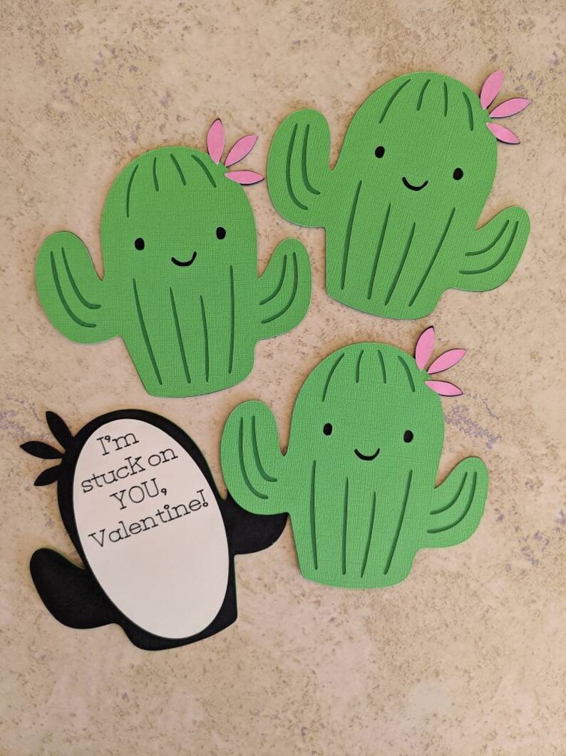 Cactus Classroom Valentines Day Cards I'm Stuck on You Cactus Classroom ...