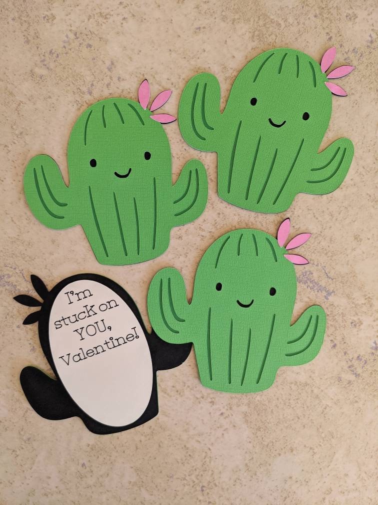 Cactus Classroom Valentines Day Cards I'm Stuck on You Cactus Classroom ...