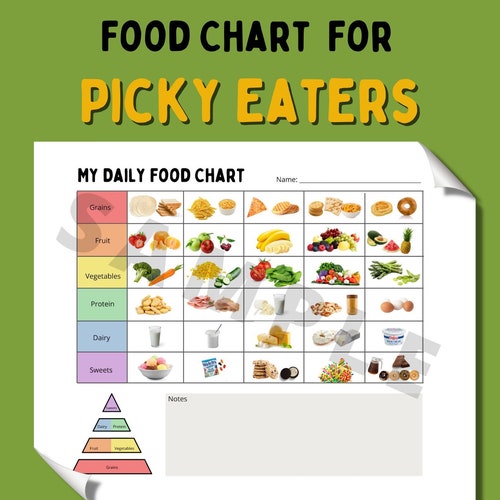 Picky Eater Daily Food Chart ADHD ASD Neurodivergent Kids - Etsy