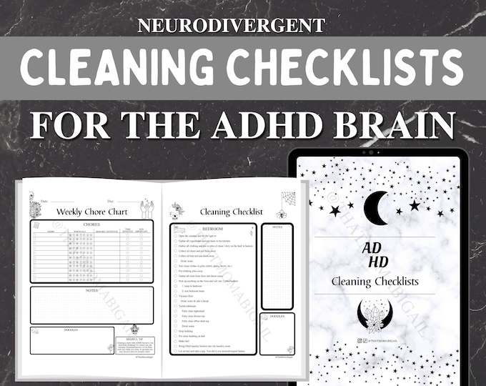 ADHD / Neurodivergent Cleaning Checklists for the Home - Etsy