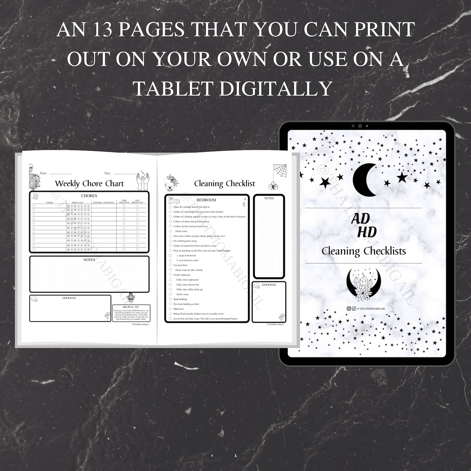 ADHD / Neurodivergent Cleaning Checklists for the Home - Etsy