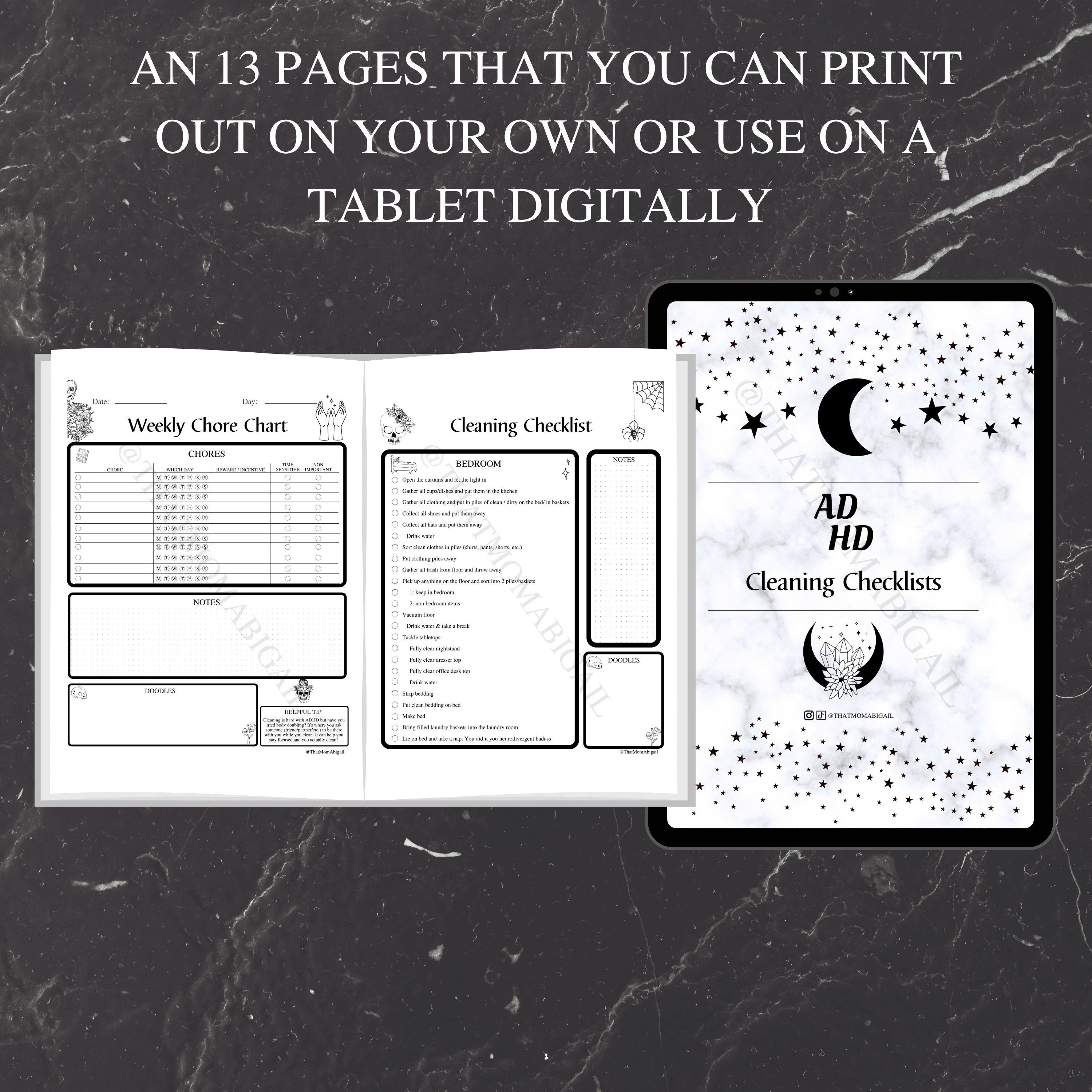 ADHD / Neurodivergent Cleaning Checklists for the Home - Etsy