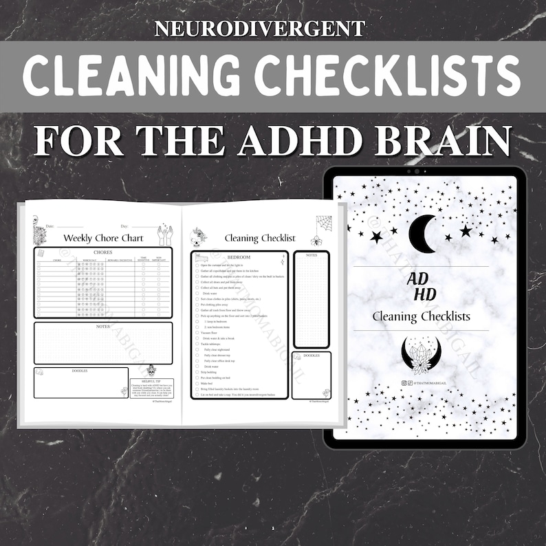 ADHD / Neurodivergent Cleaning Checklists for the Home - Etsy UK