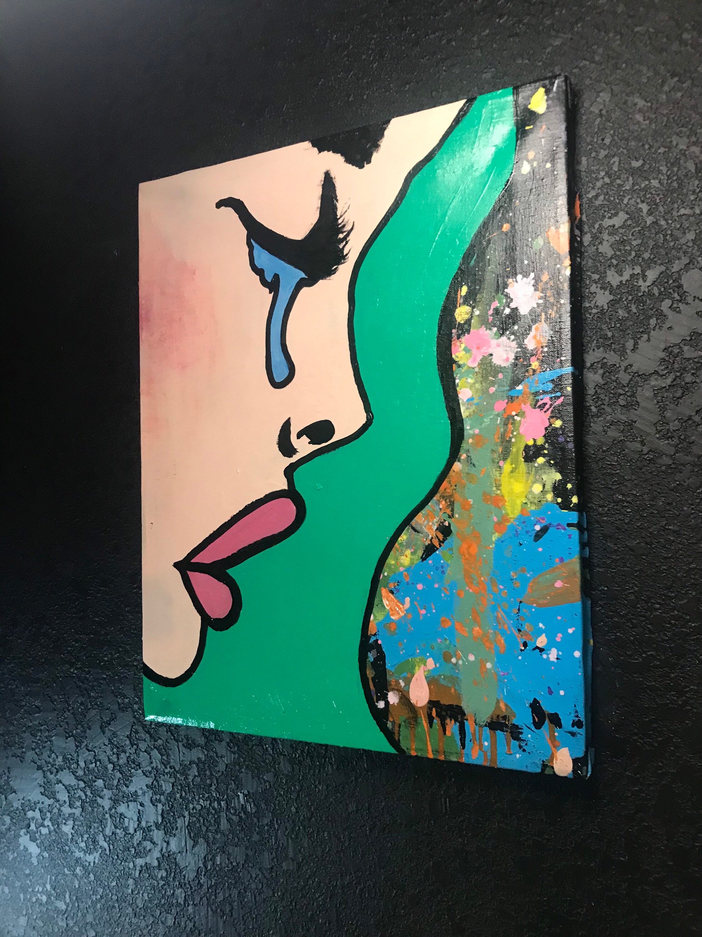 Sad Pop Art Comic Style Sad Girl Painting - Etsy
