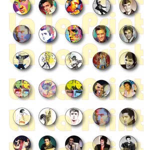 30 Elvis Presley Party Stickers Circles size 1'' | Etsy
