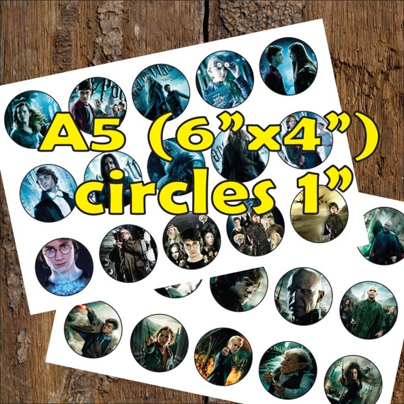 30 Harry Potter Digital Party Stickers Circles size | Etsy
