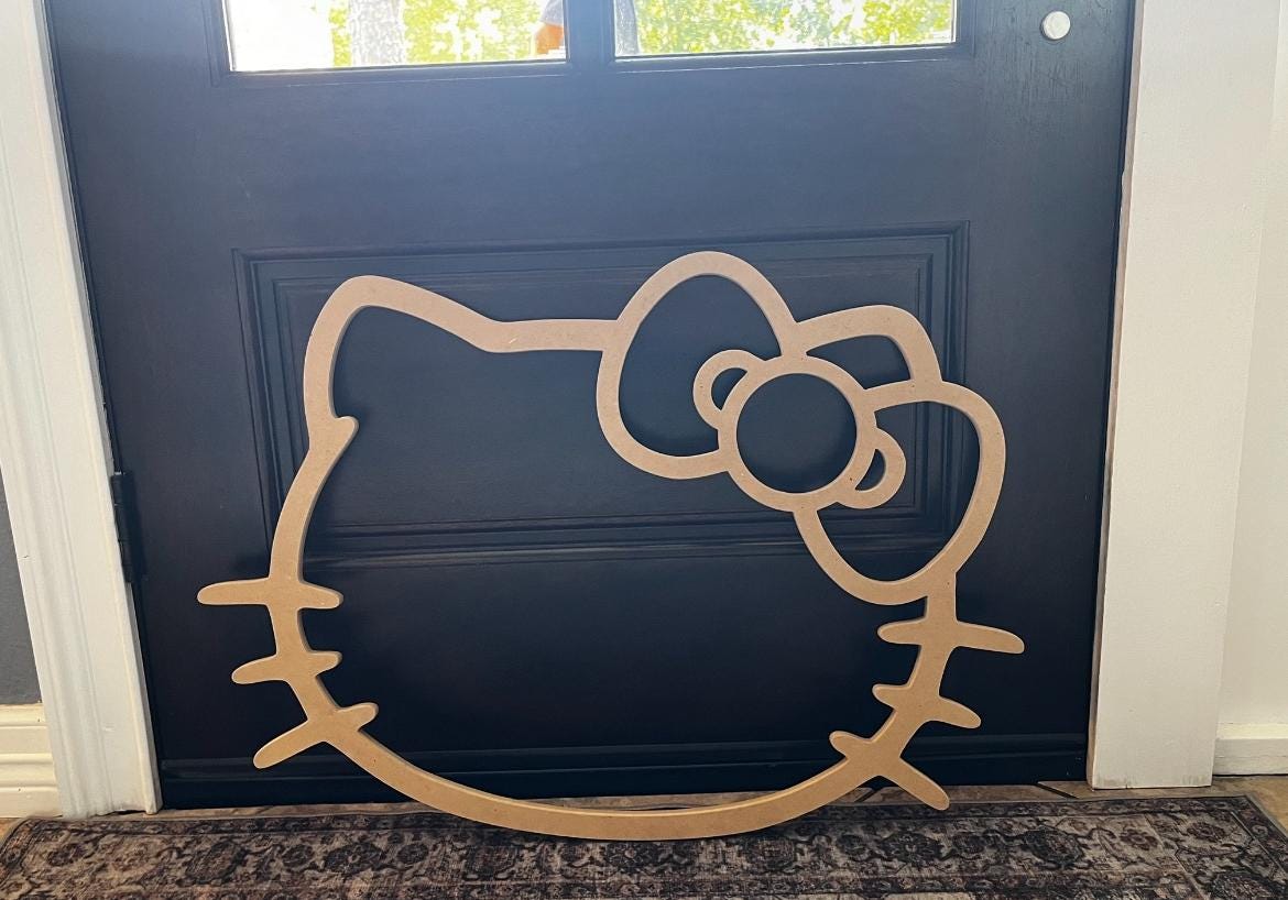 Hello Kitty Sign, Valentine Gift, Hello Kitty Gift, Hello Kitty Bedroom ...