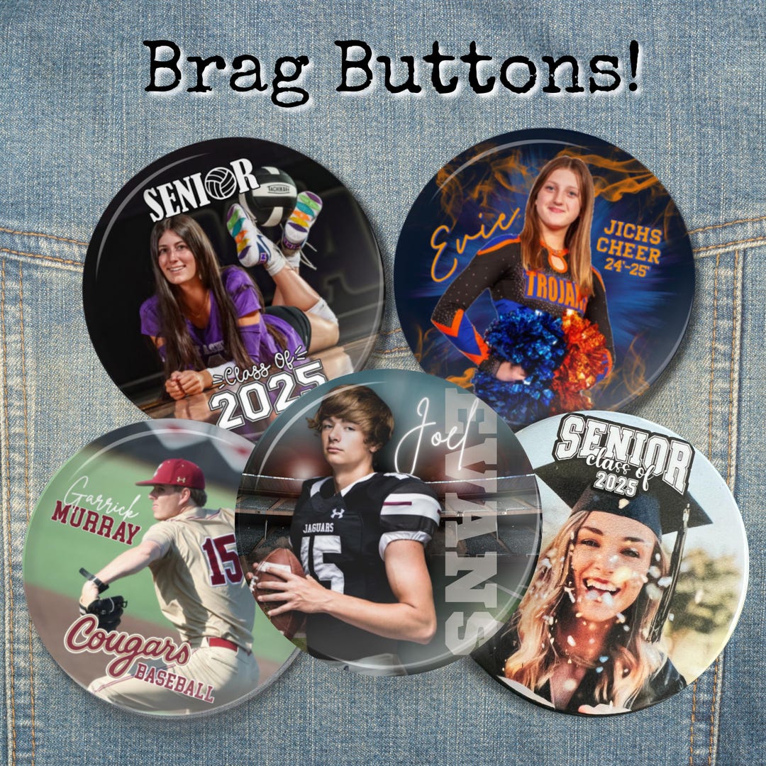 Custom Brag Buttons With Design Proofs Custom to Your Order ...