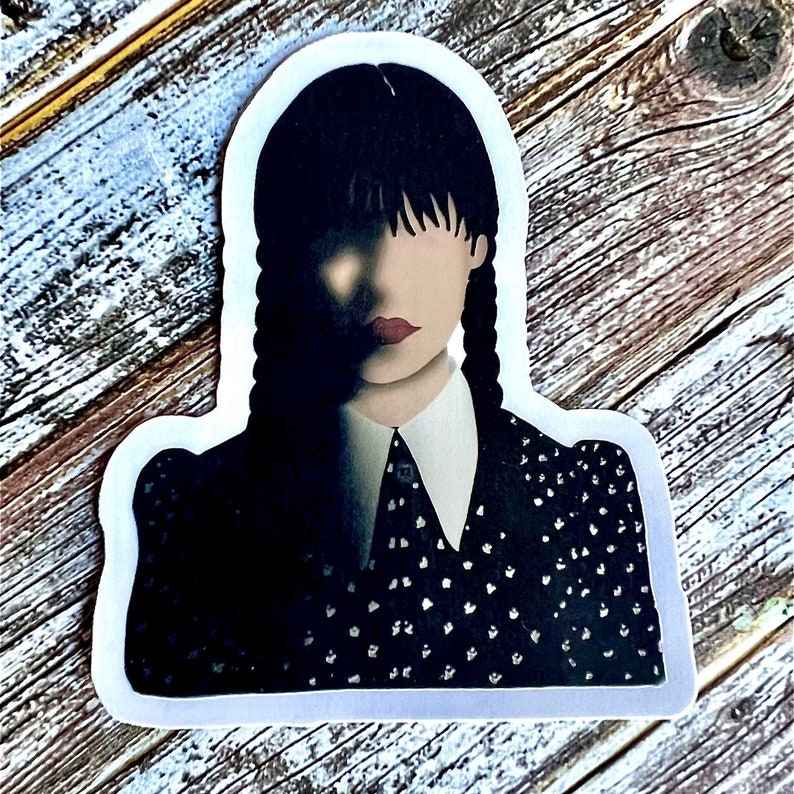 Wednesday Addams Fan Art Wednesday Laptop Sticker, Vinyl Sticker ... Wednesday Addams Fan Art Wednesday Laptop Sticker, Vinyl Sticker ...
