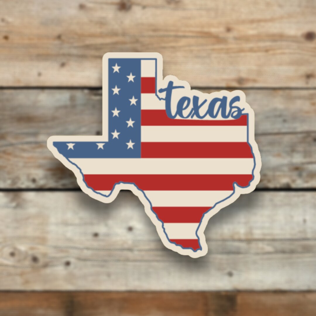 State of Texas Sticker or Fridge Magnet | Texas American Flag Style Die ...