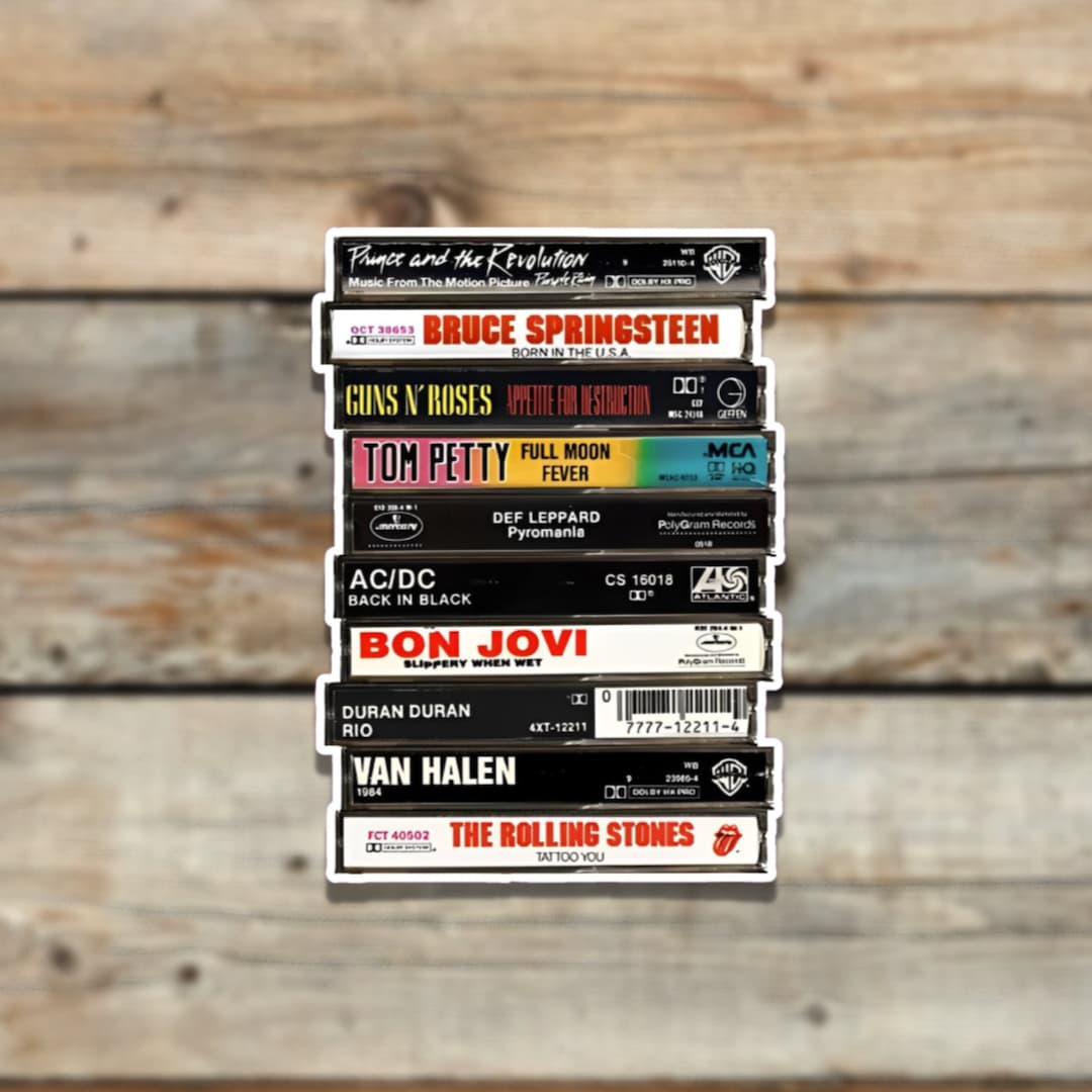 80s Cassettes Laminated Sticker for Water Bottle or Laptop Vintage ...