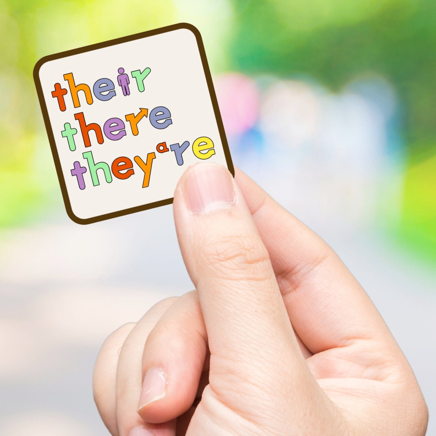 Their There They're Sticker Grammar Sticker English Lover Laminated ...