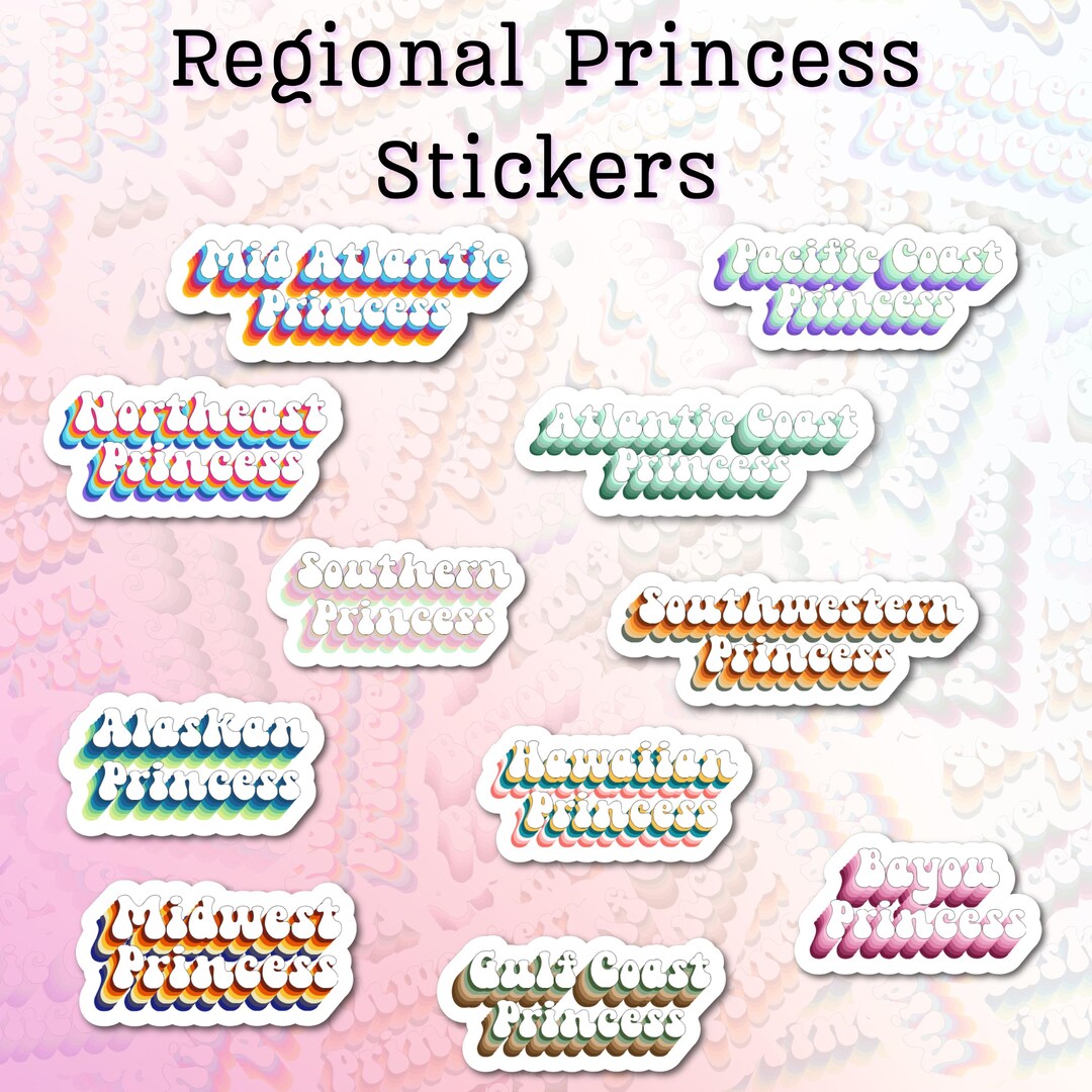 Regional Princess Vinyl Sticker: Die-cut, Water-resistant - Etsy